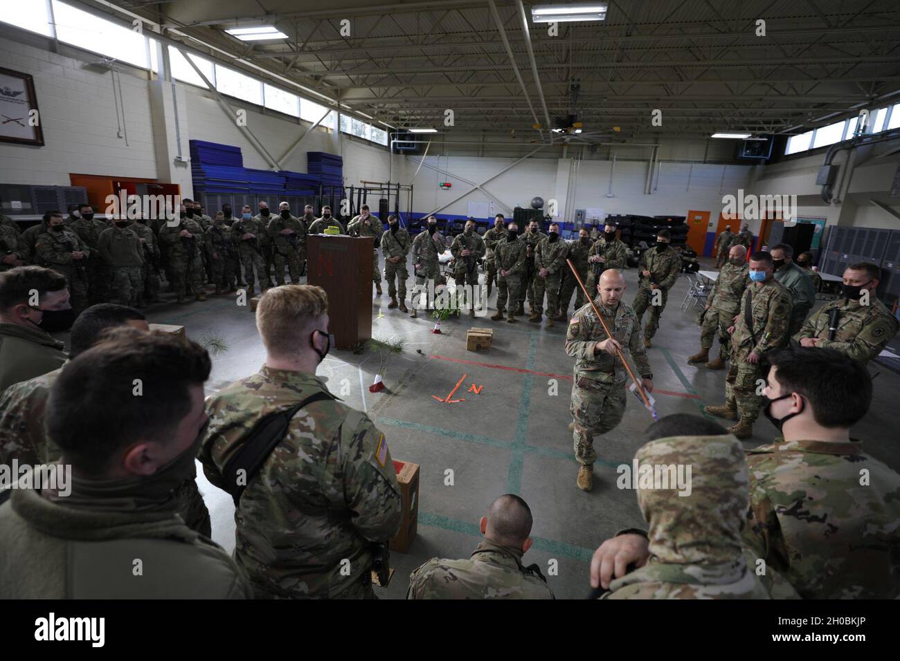 RALEIGH, N.C. – Soldiers of the 105th Military Police Battalion prepare ...