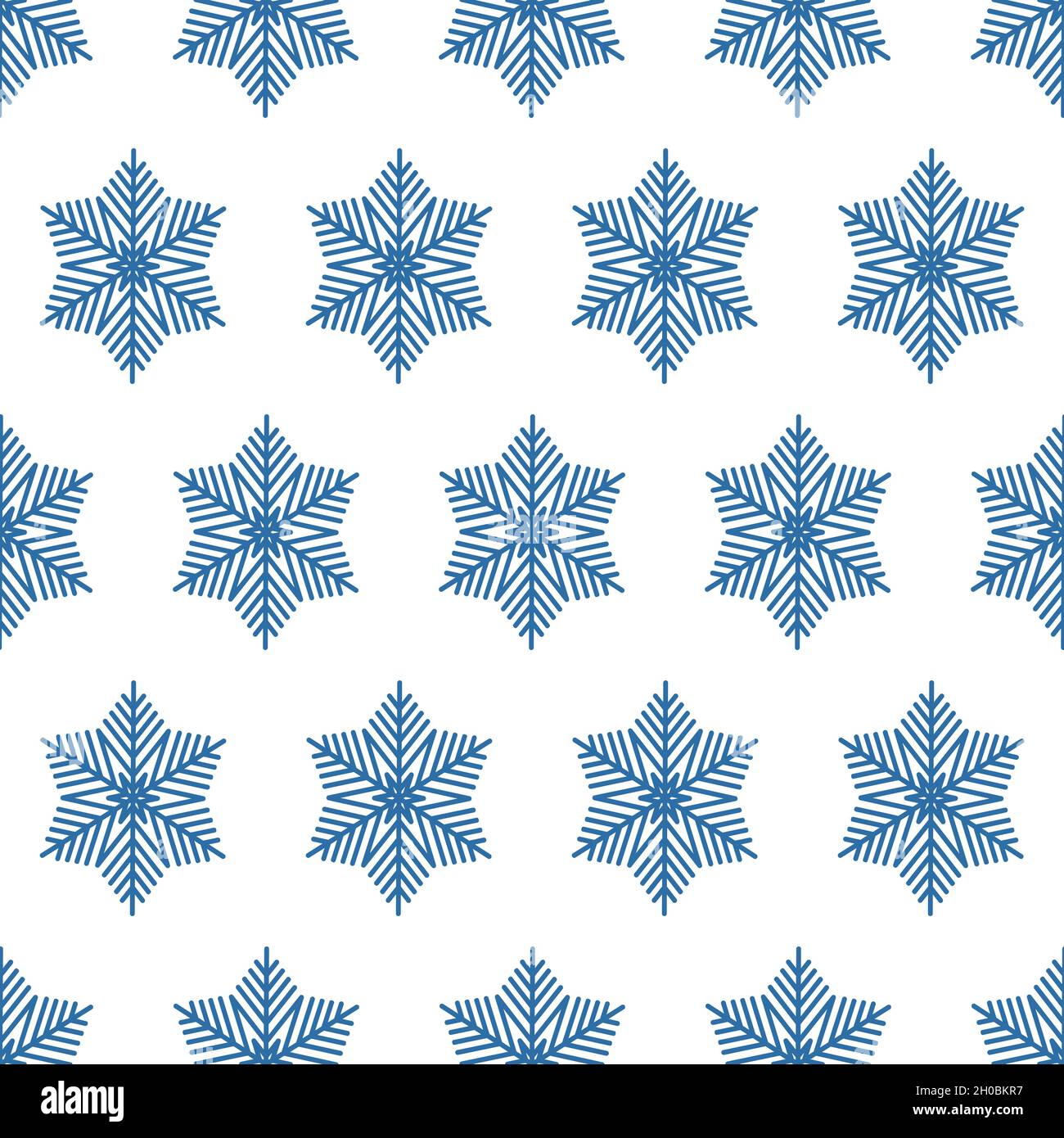 Snowflake seamless pattern, christmas background white blue endless ...