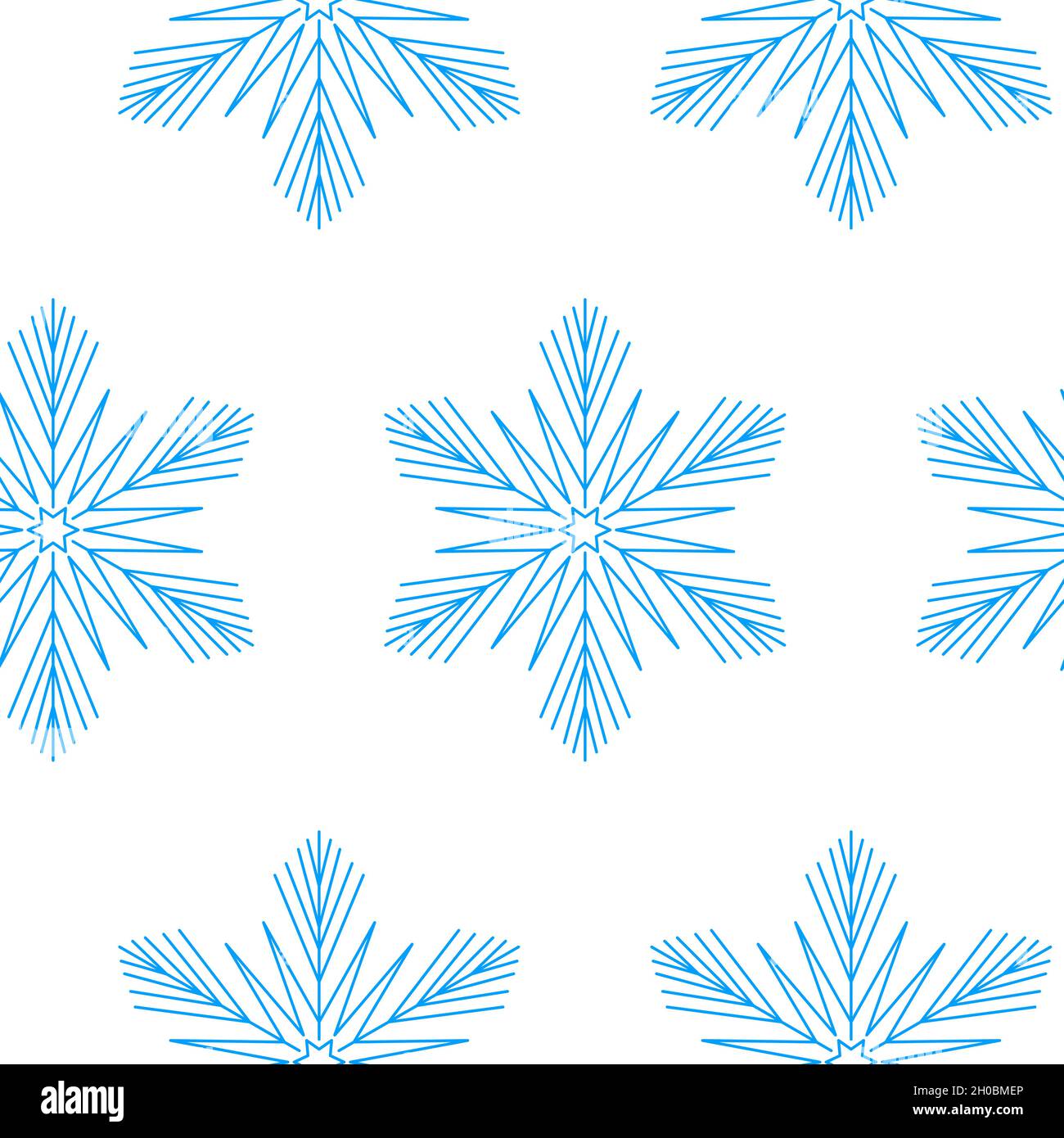 Snowflake seamless pattern, christmas background white blue endless ...