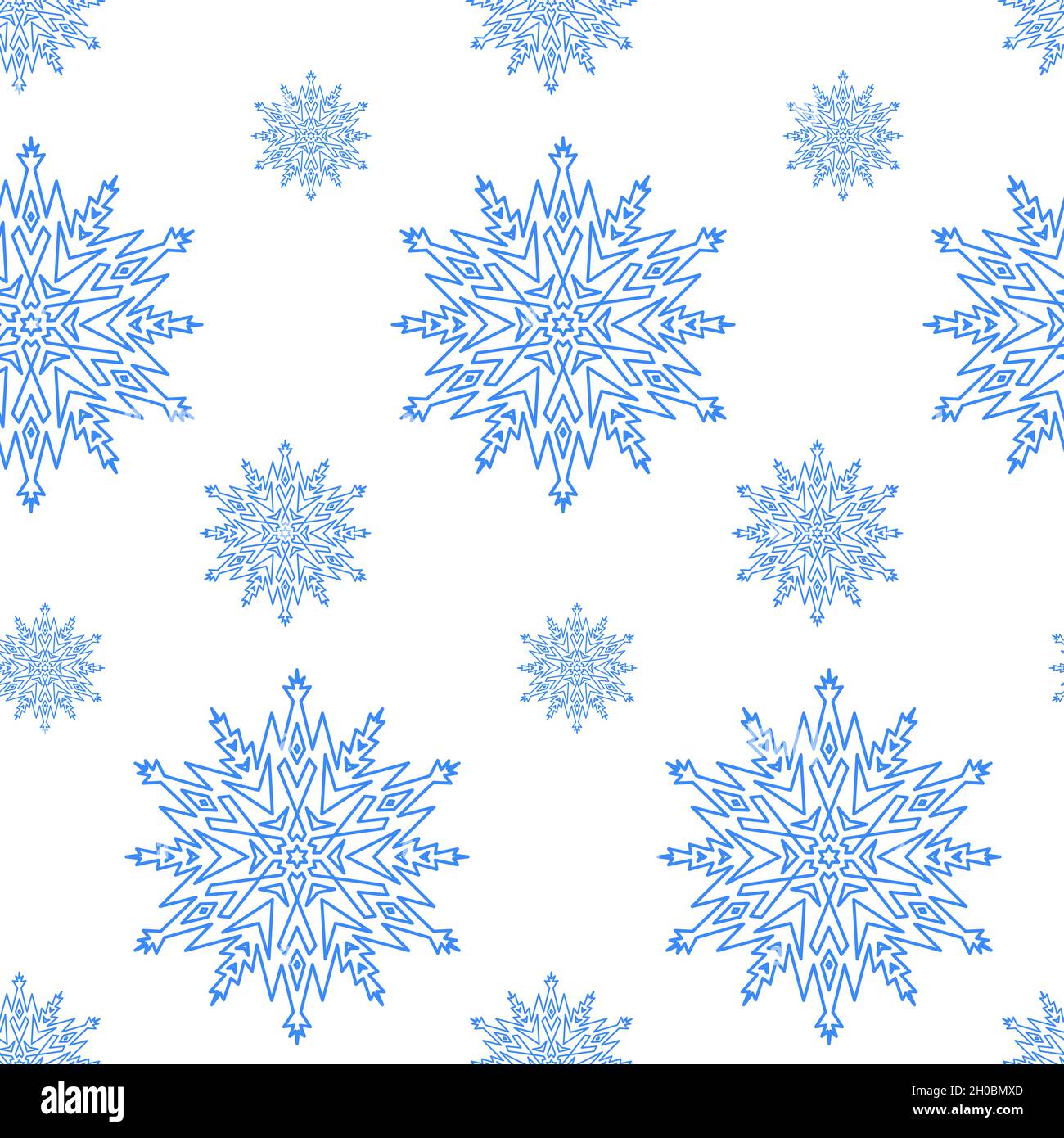 Snowflake seamless pattern, christmas background white blue pattern with snowflake, vector ...
