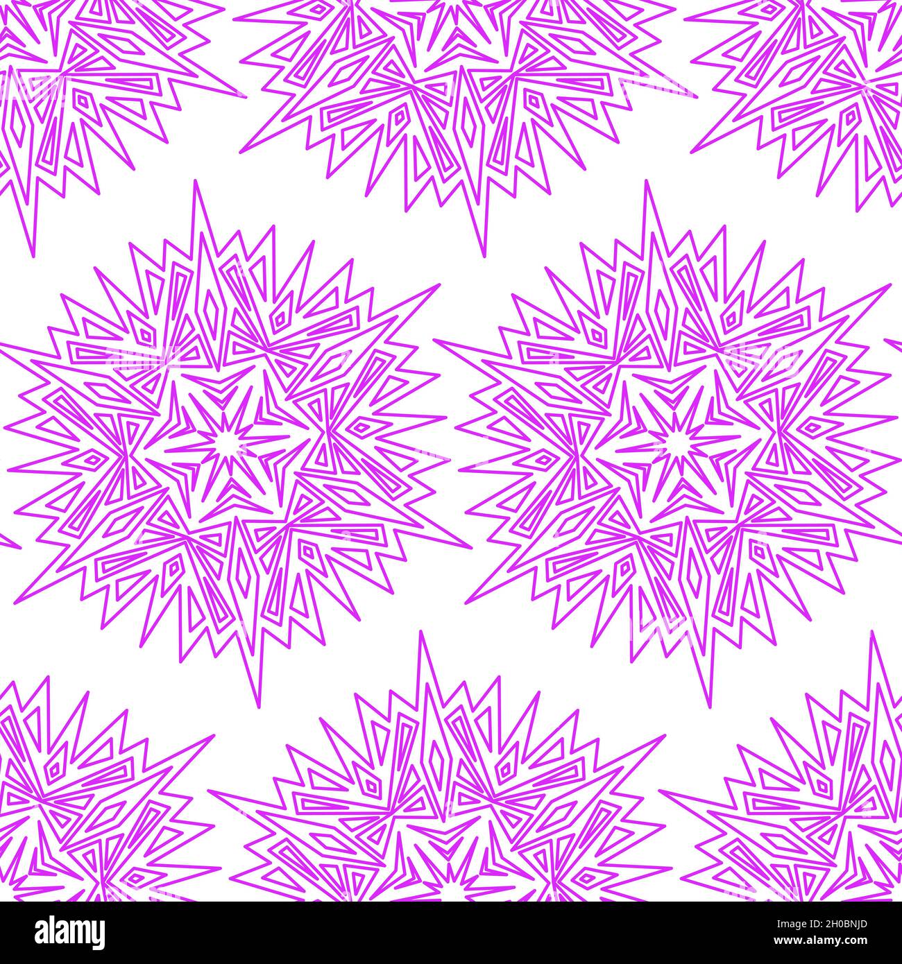 Mandala snowflake seamless pattern, geometric simple design snowflake ...