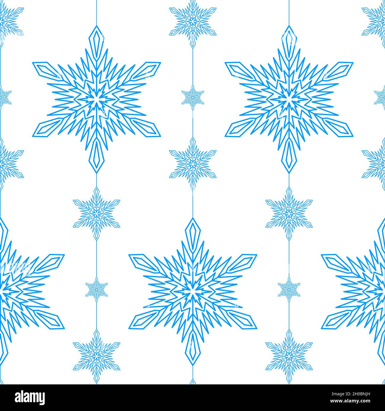 Snowflake seamless pattern christmas, geometric mandala snowflake blue ...