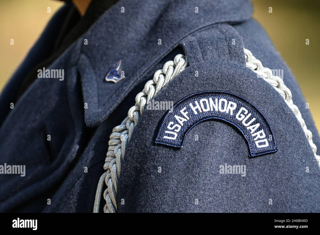 The insignia of the U.S. Air Force Honor Guard is displayed on the ...
