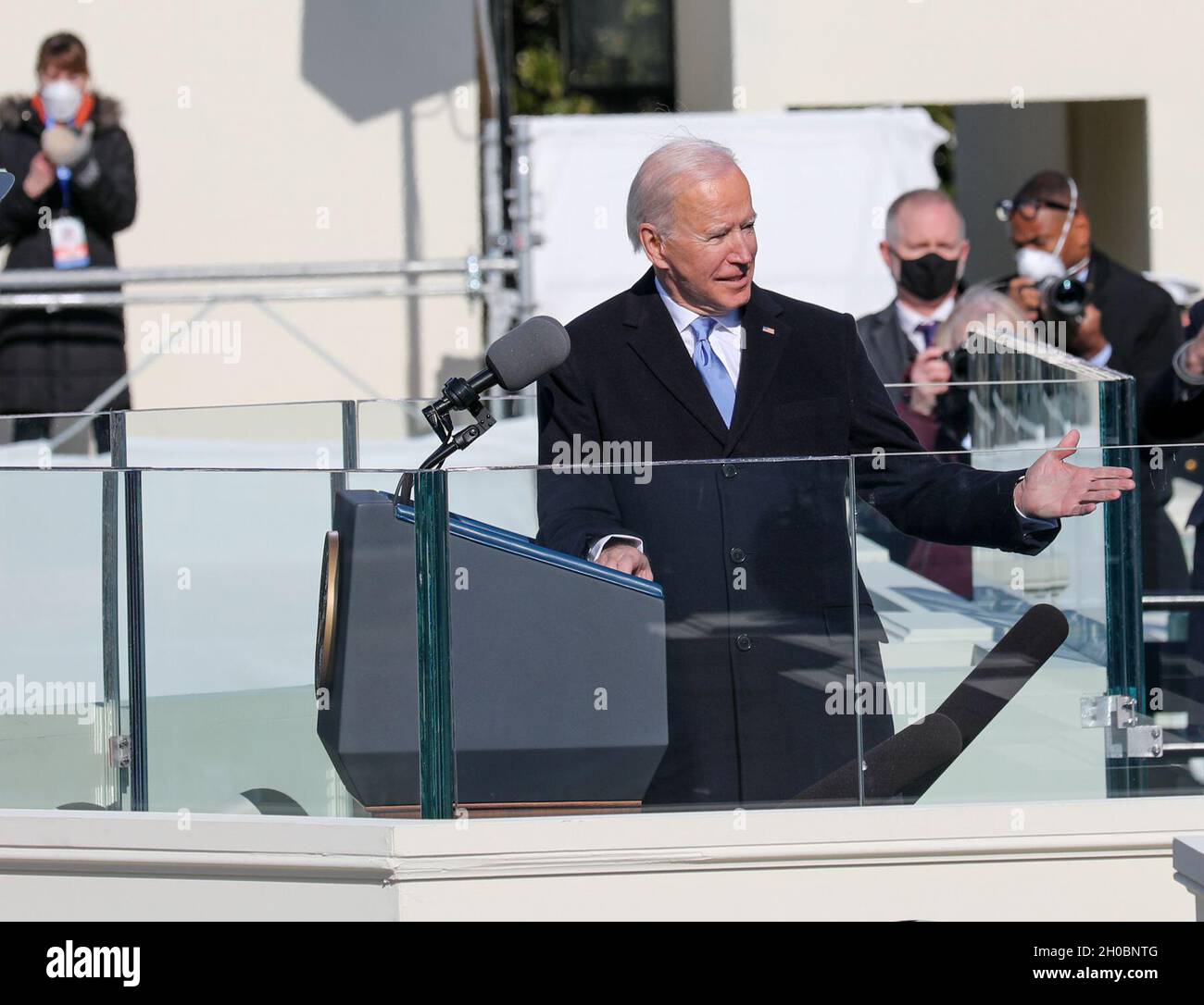 President Joseph R. Biden Jr. addresses the nation after his oath of ...