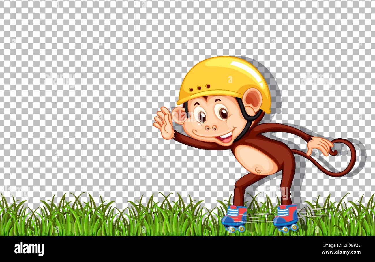 Monkey wearing helmet on transparent background illustration Stock ...