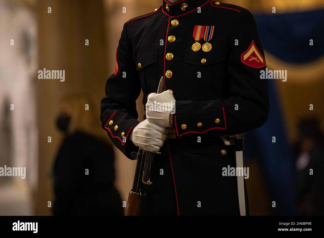 Service members conduct a Joint Armed Forces Cordon during the 59th ...