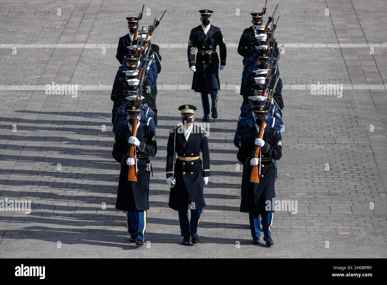 Service members conduct a Joint Armed Forces Cordon during the 59th ...