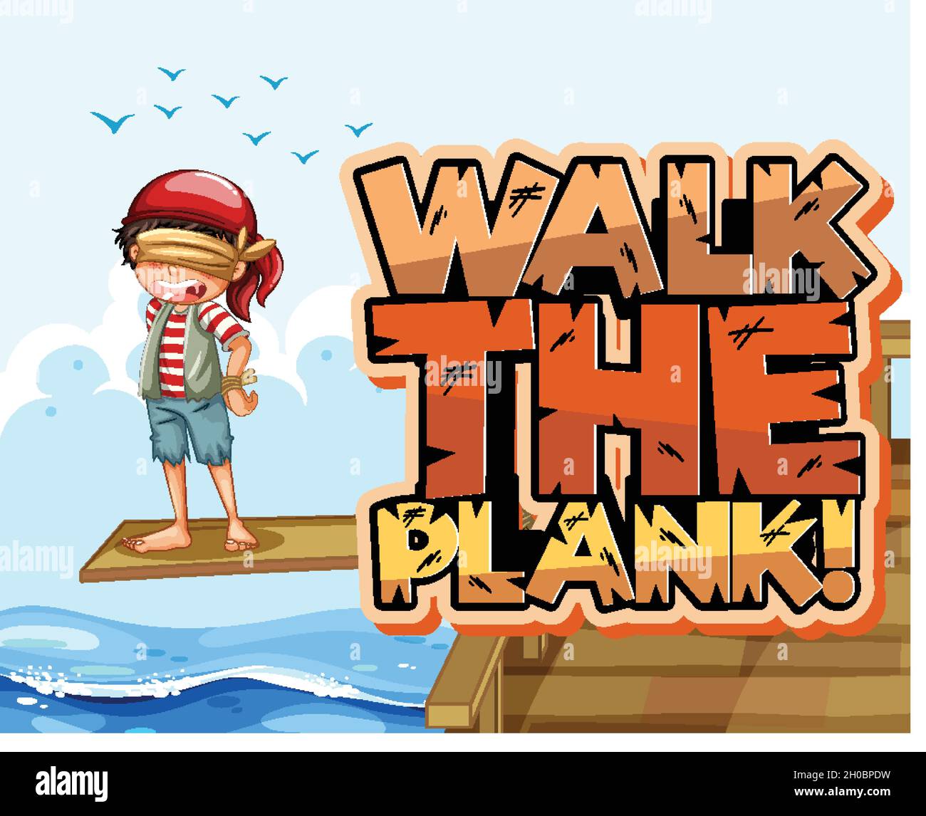 Walking the plank pirate Stock Vector Images - Alamy