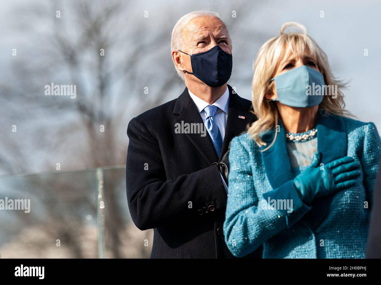President-elect Joseph Biden and Dr. Jill Biden hold their hands over ...