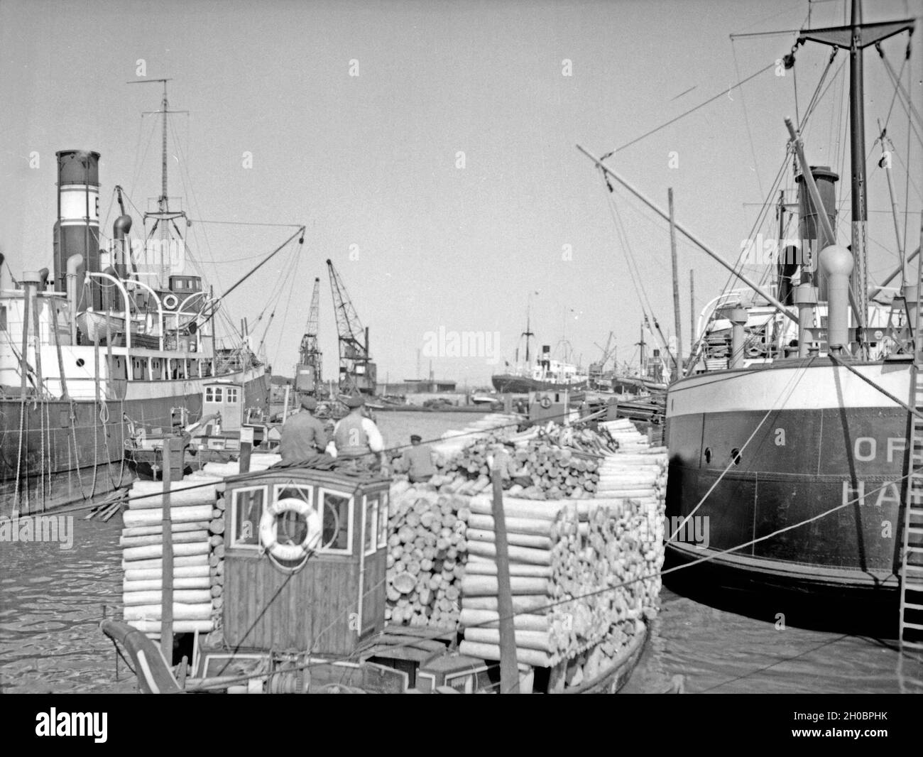 Der Hafen von Memel, Ostpreußen, 1930er Jahre. Memel harbor, East ...
