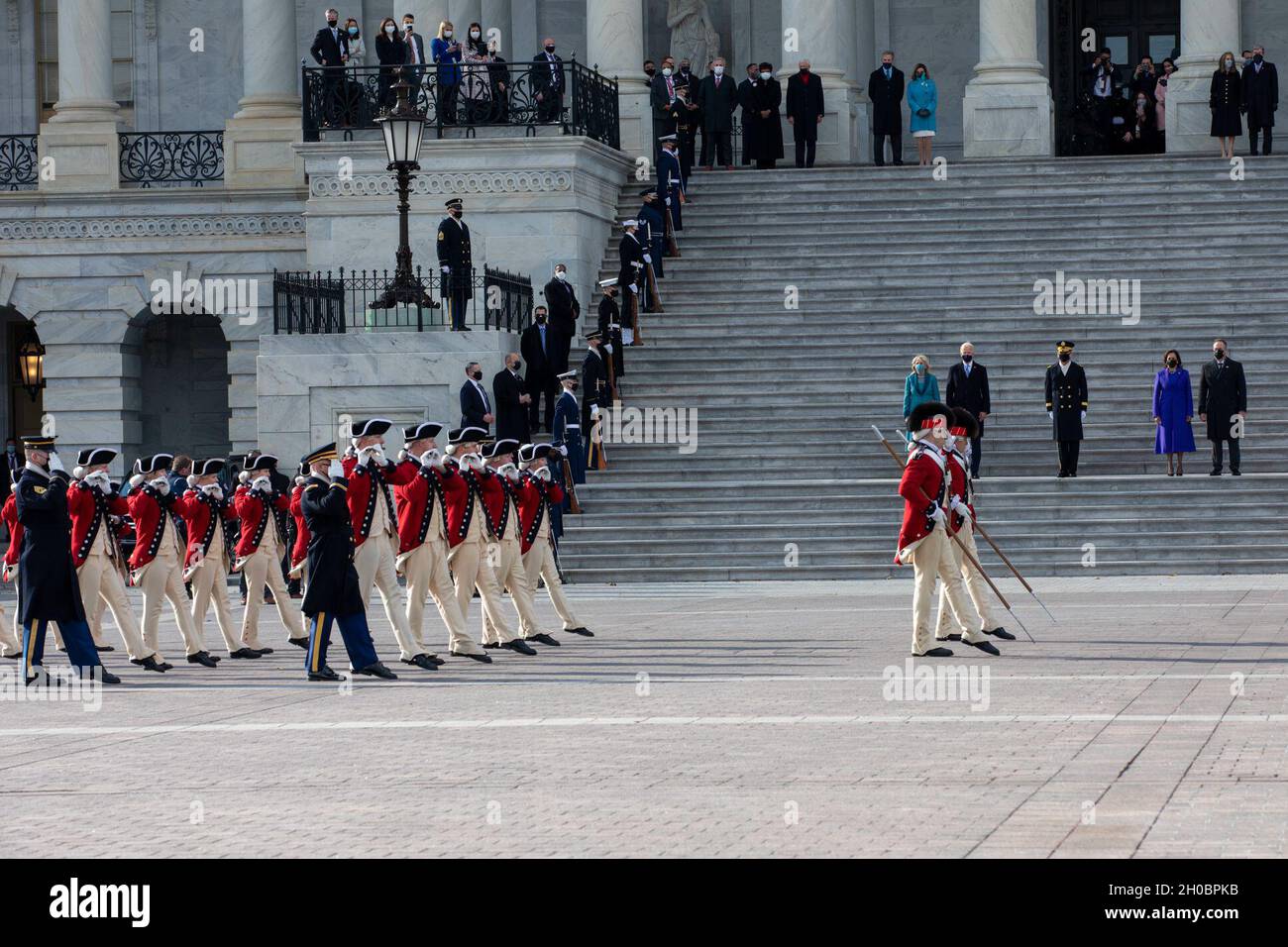 President Joseph R. Biden Jr. and Vice President Kamala D. Harris stand ...