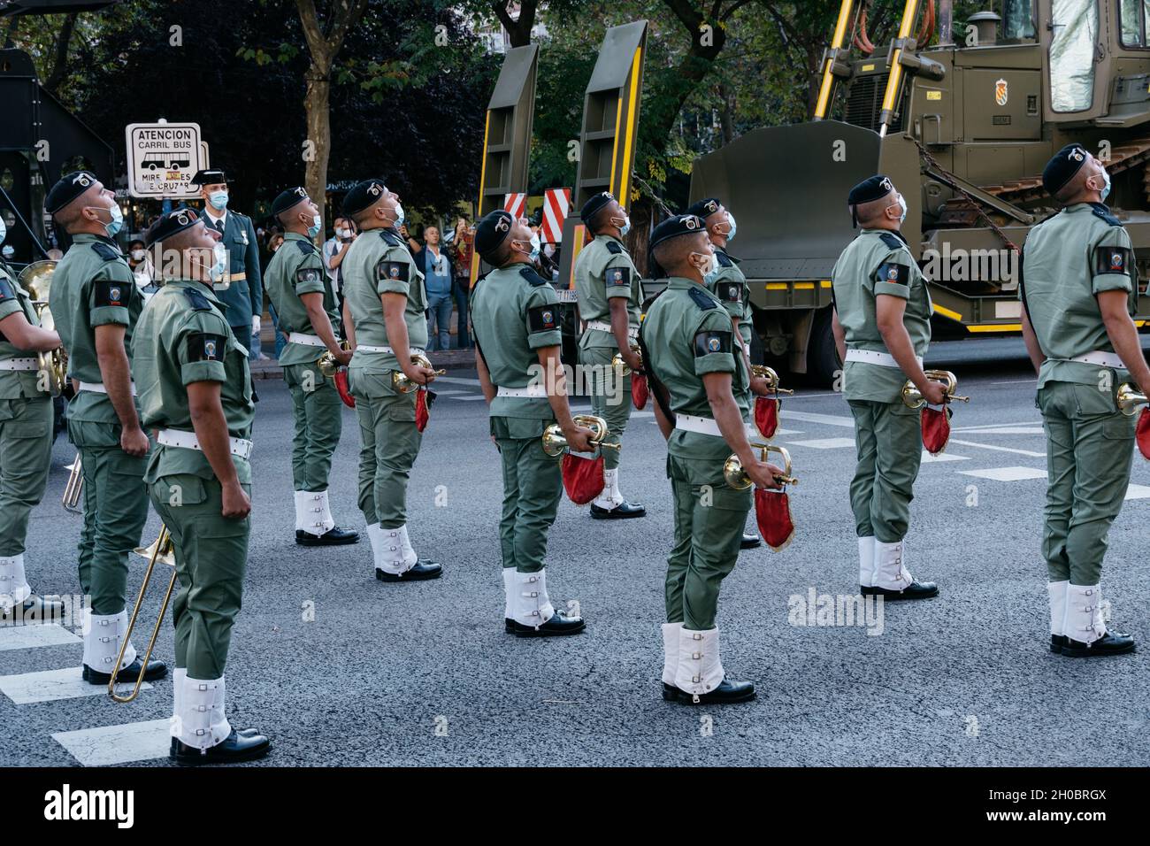 Madrid, Spain - October 12, 2021: Soldiers during Spanish National Day ...
