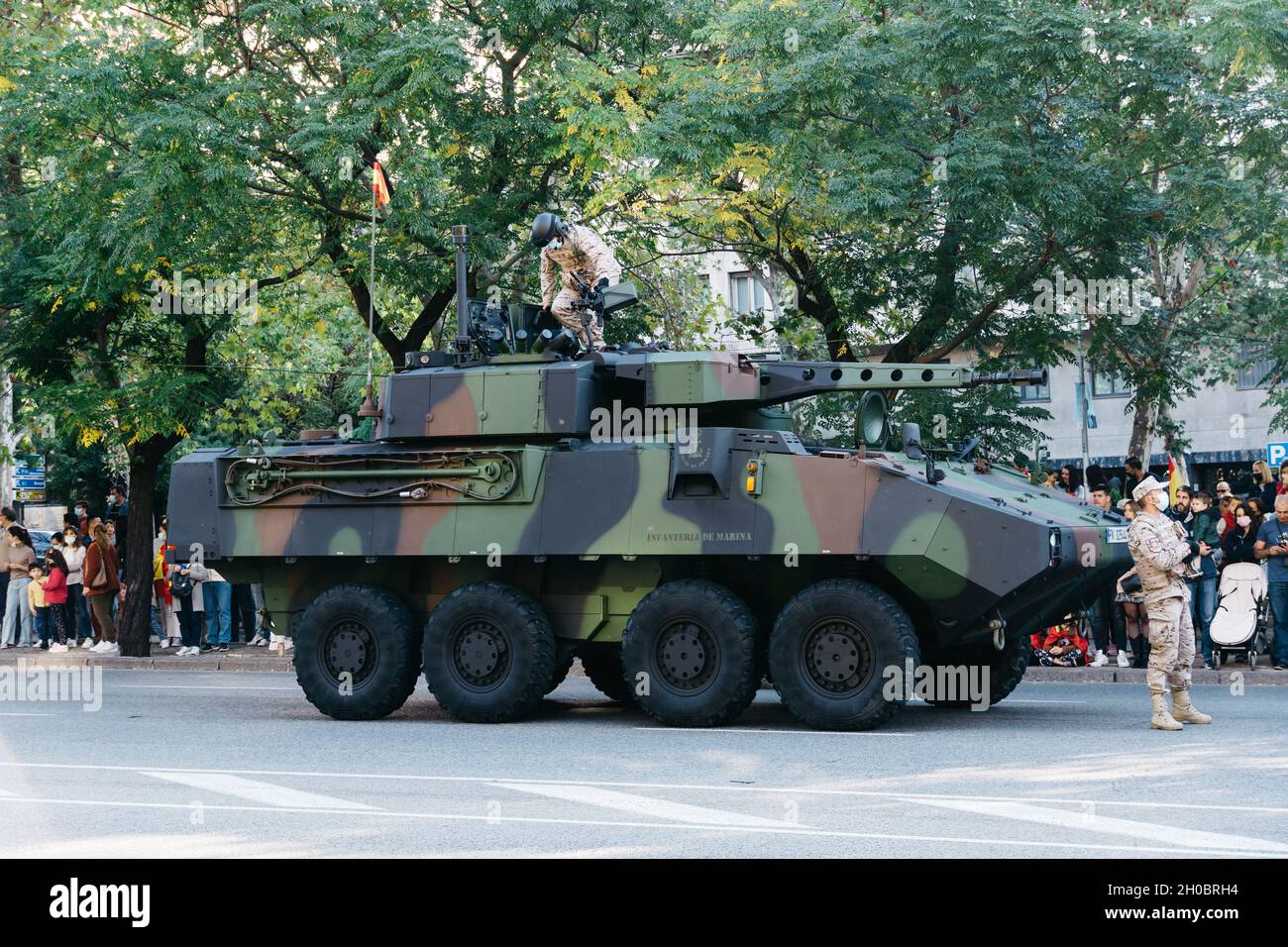 Madrid, Spain - October 12, 2021: Mowag Piranha armoured fighting ...