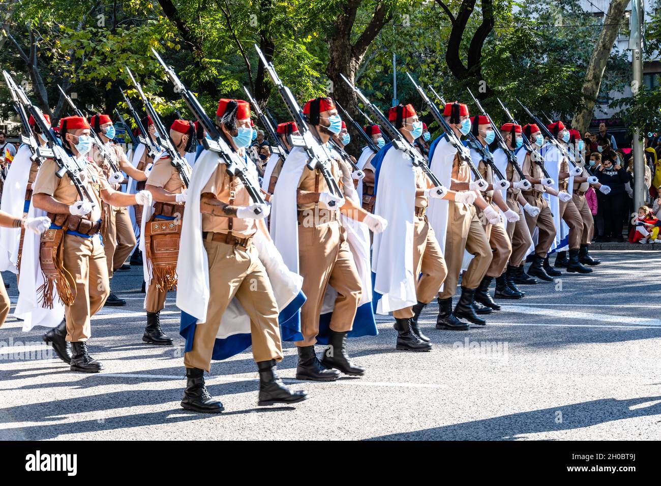 Madrid, Spain - October 12, 2021: Soldiers during Spanish National Day ...