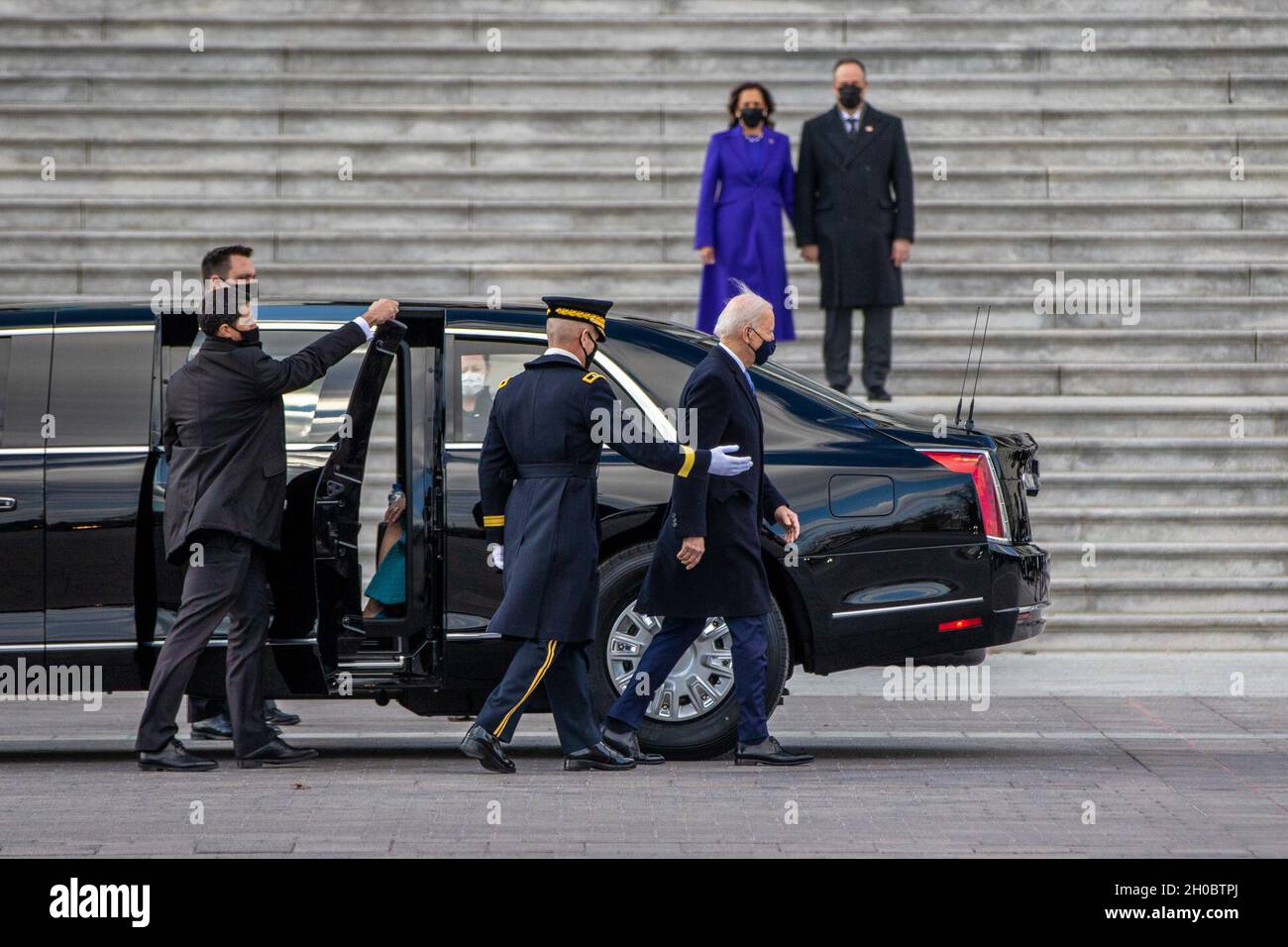 President Joseph R. Biden Jr. stands next to Vice President Kamala ...