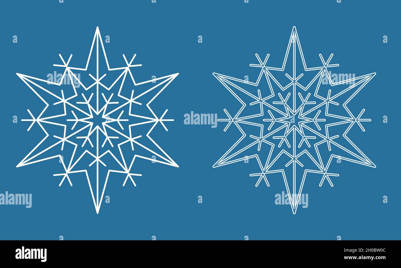Symmetrical snowflake, winter snowflake icon, vector illustration Stock ...