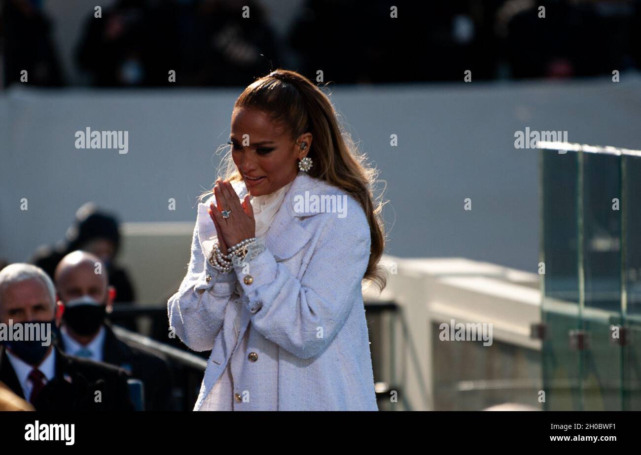 Jennifer Lopez performs during the 59th Presidential Inauguration at ...