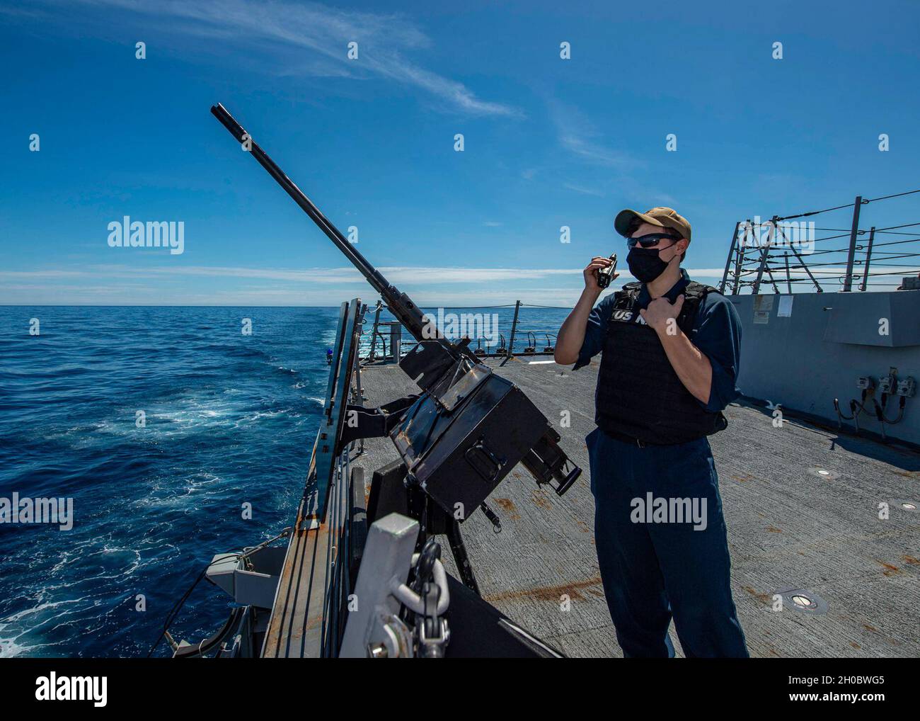 PACIFIC OCEAN (Jan. 20, 2021) U.S. Navy Gunner’s Mate Seaman Collin ...