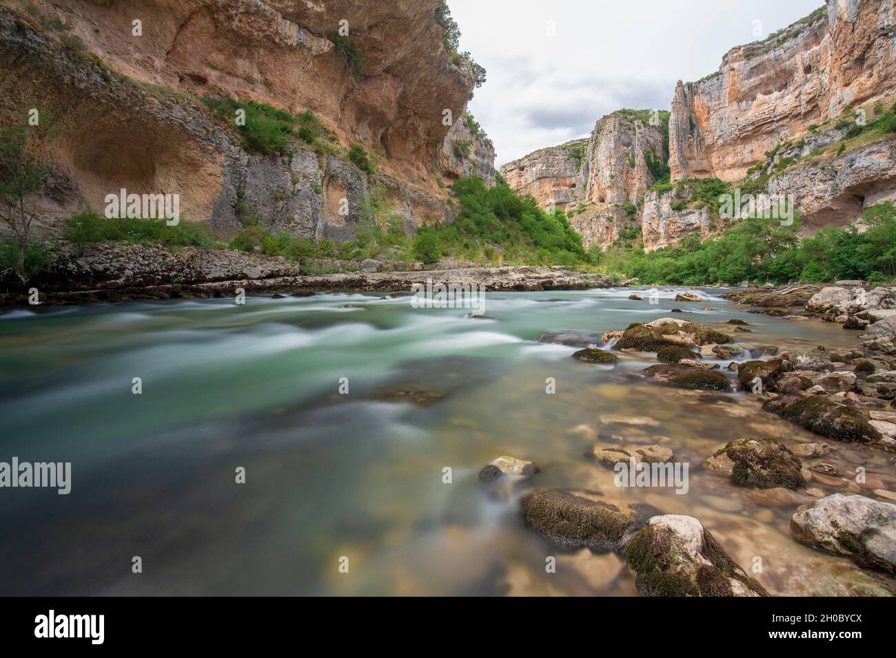 Lumbier Canyon, carved by the Irati River, Navarre, Spain Stock Photo ...