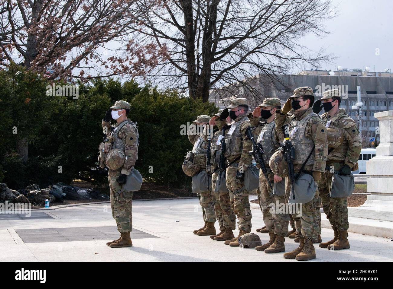 U.S. Soldiers assigned to the 2nd Squadron, 107th Cavalry Regiment ...