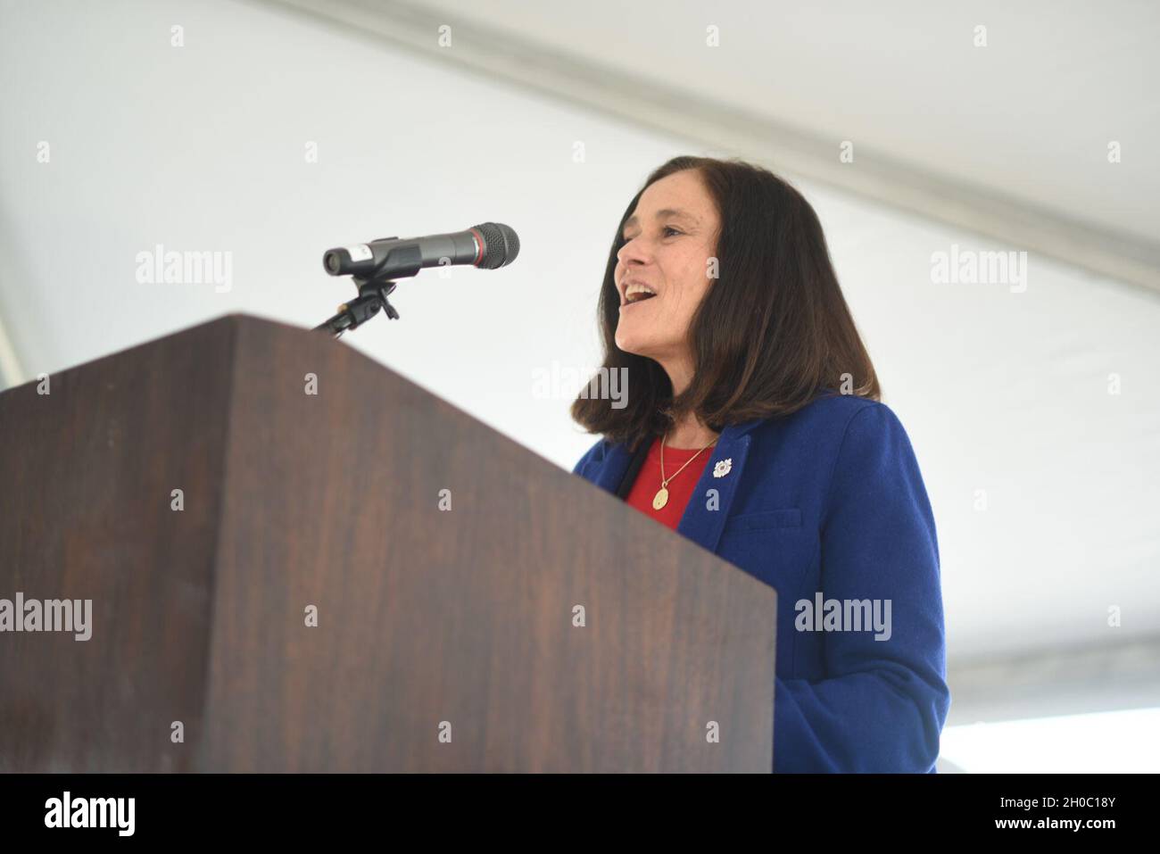 Dawn Schultz, the sponsor of the USCGC Charles Moulthrope (WPC 1141 ...