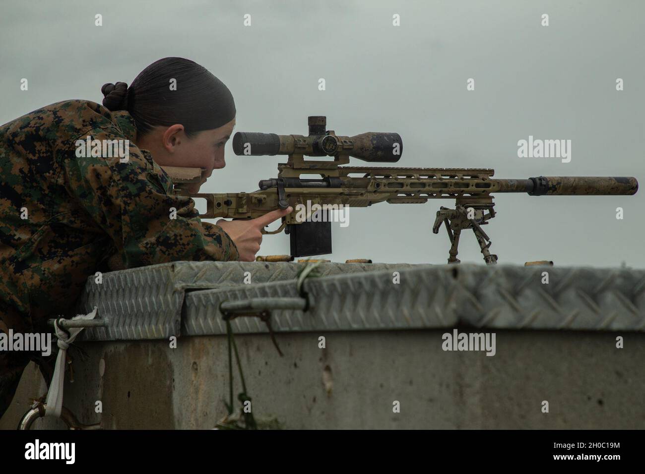 U.S. Marine Lance Cpl. Ocean-Marie Mathis with Marine Wing Headquarters ...