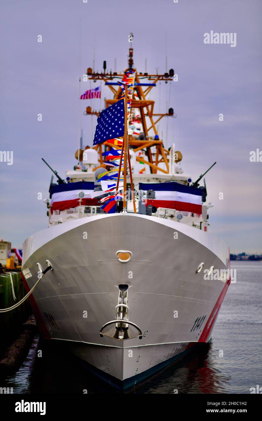 The USCGC Charles Moulthrope (WPC 1141) pier side at Coast Guard Base ...