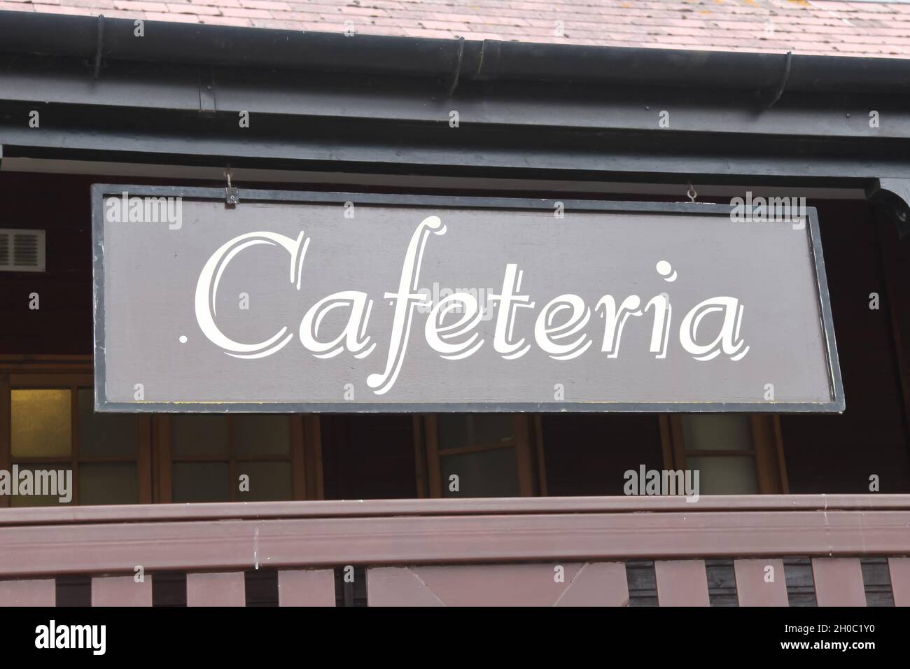 Sign for Cafeteria at Wimbledon Park, Merton, London, September 2021 ...
