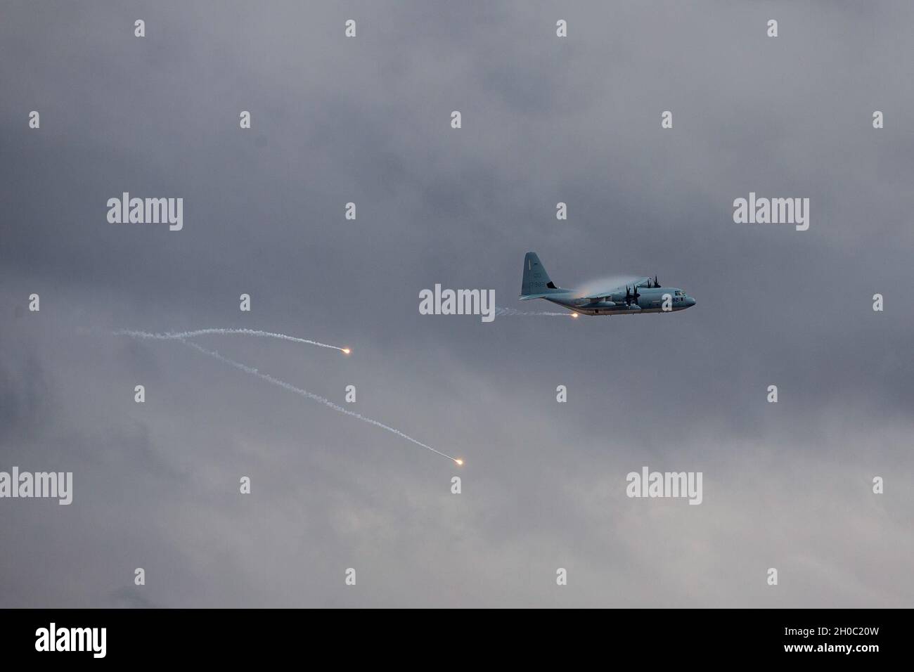 A KC-130J with Marine Aerial Refueler Transport Squadron (VMGR) 152 ...