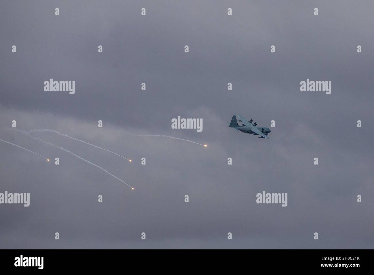 A KC-130J with Marine Aerial Refueler Transport Squadron (VMGR) 152 ...