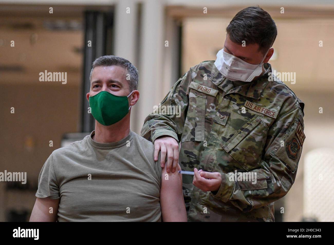 Col. Richard Tanner, 22nd Air Refueling Wing commander, receives his ...