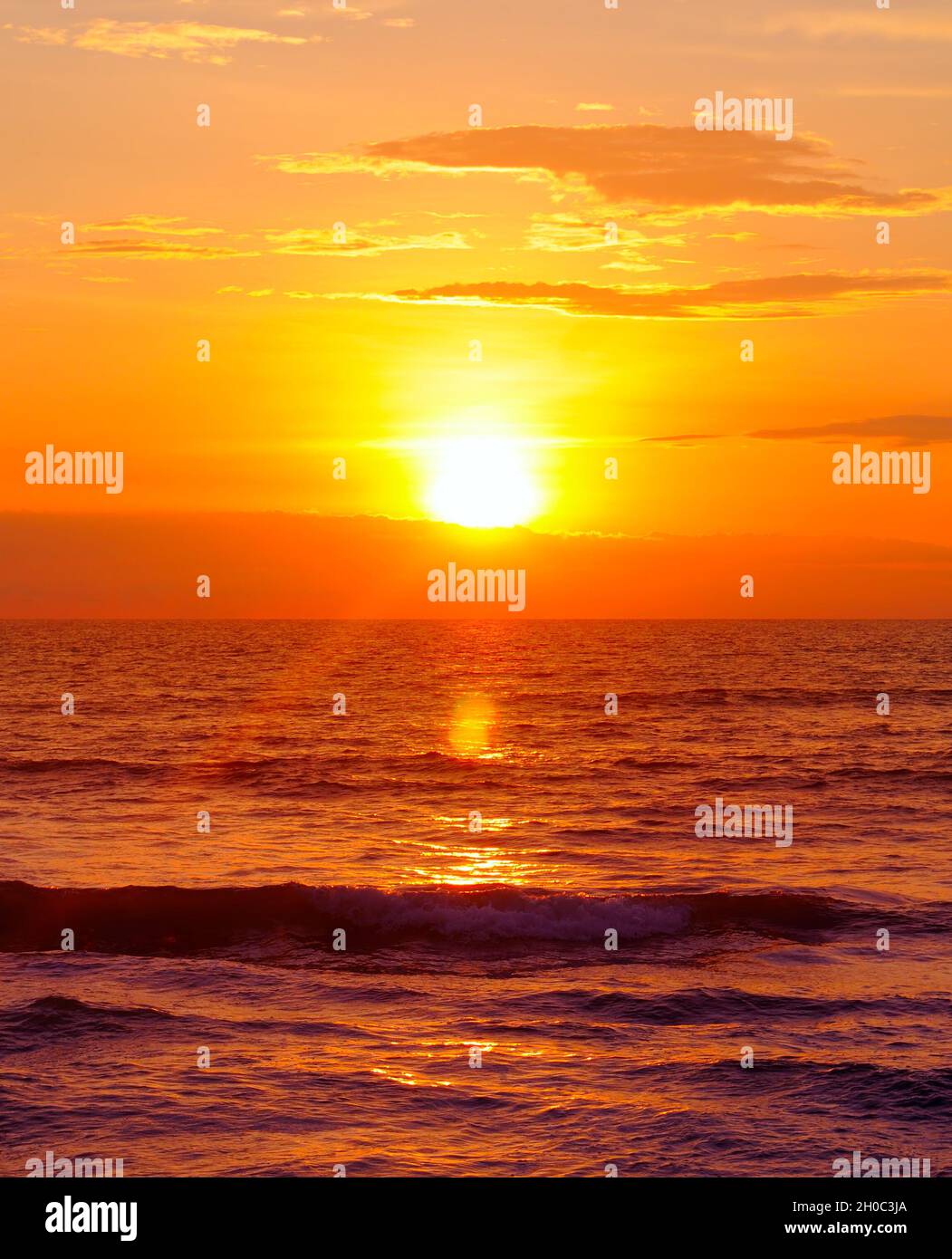 Sea and bright sunset. A tropical beach for relaxation and travel Stock ...