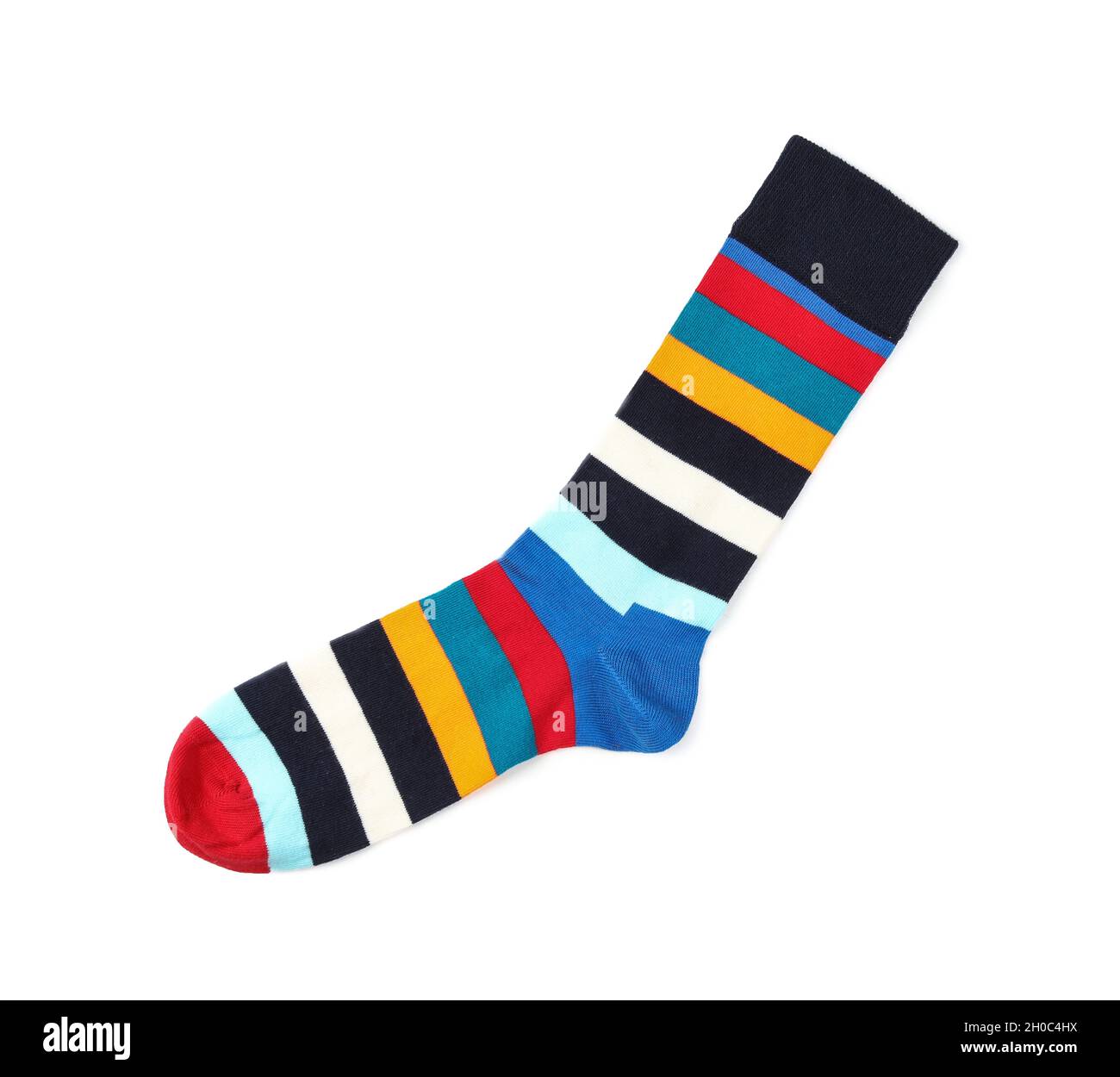 Colorful sock on white background, top view Stock Photo - Alamy