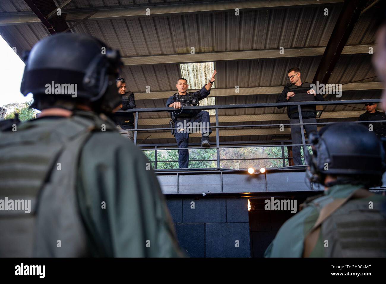 Officer Mike Messenger, team leader, Special Weapons and Tactics, Los ...