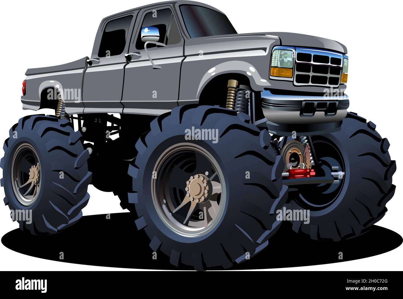 Cartoon illustration cool monster truck Stock Vector Images - Alamy