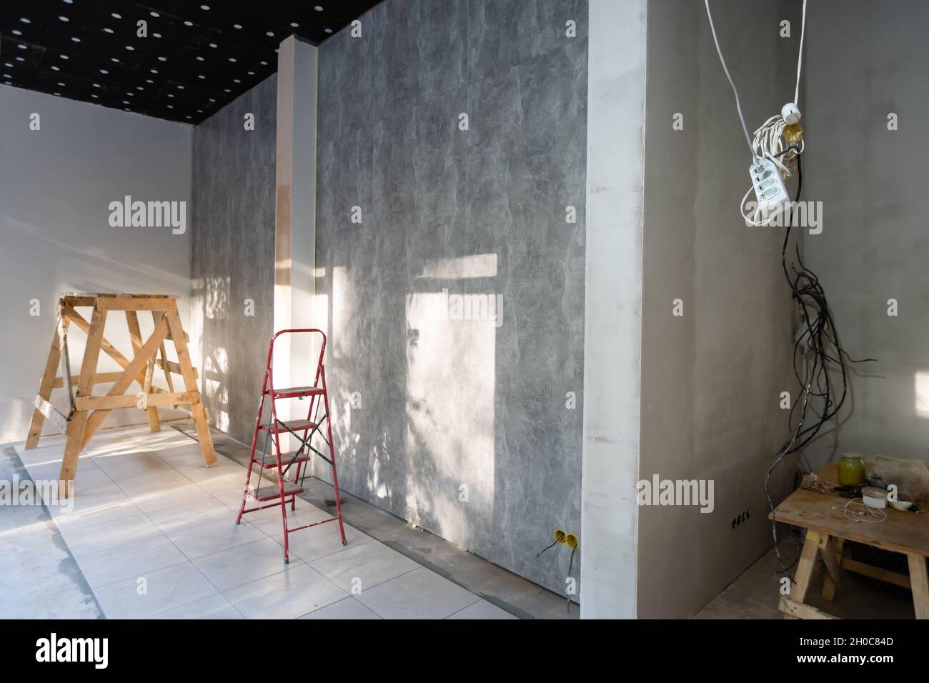Interior of a house under construction. Renovation of an apartment ...