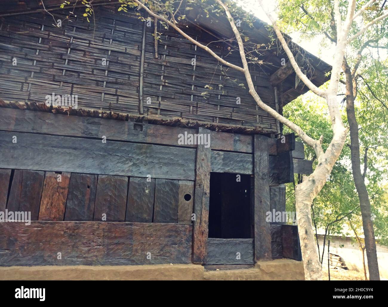 huts at indian rural village Stock Photo - Alamy