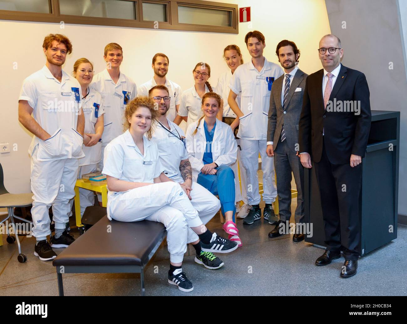 Prince Carl Philip and County Governor Carl Fredrik Graf with medical ...
