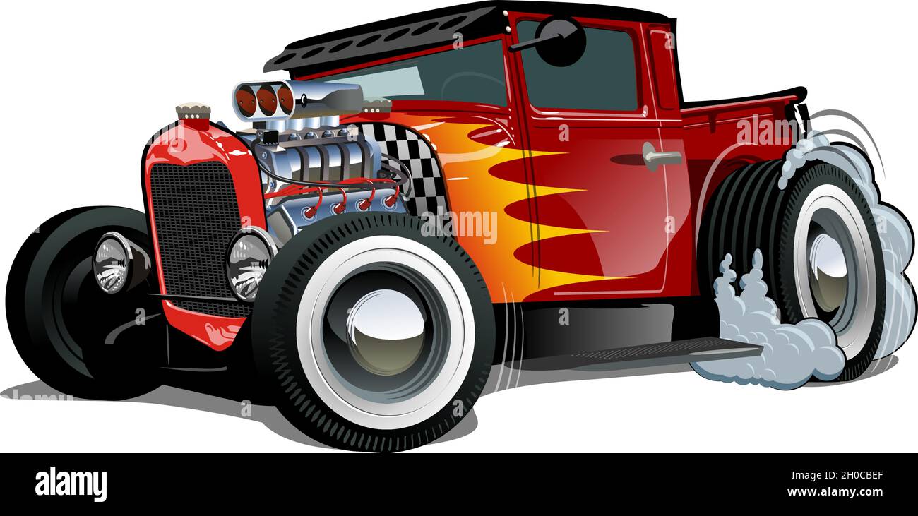 Cartoon retro hot rod isolated on white background. Available EPS-10 ...