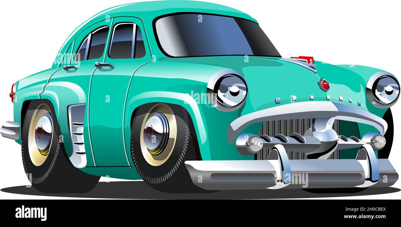 Cartoon retro car. Available eps-10 vector format separated by groups ...