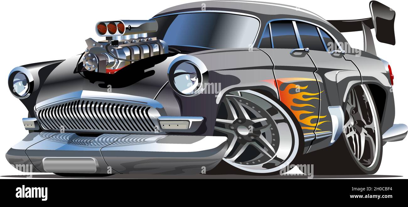 Cartoon retro hot rod isolated on white background. Available eps-10 ...