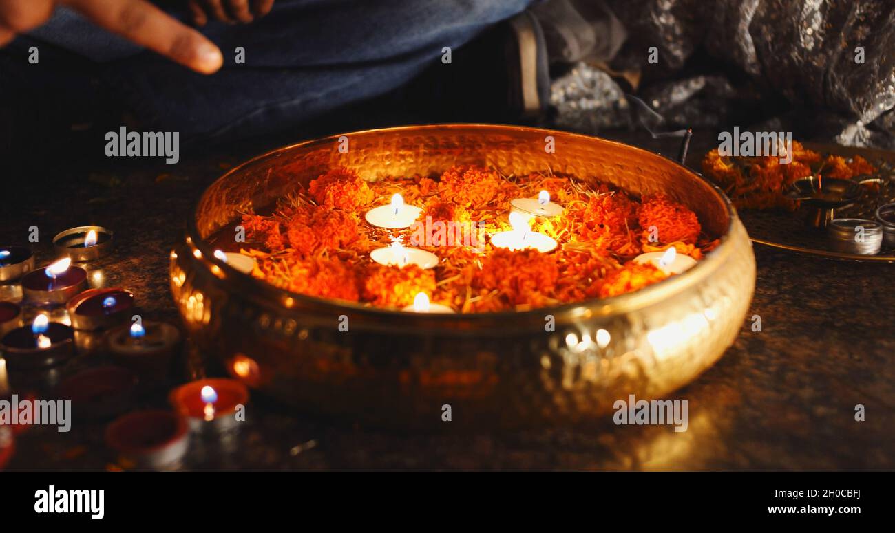 Candles on the Diwali holiday, the festival of lights Stock Photo - Alamy