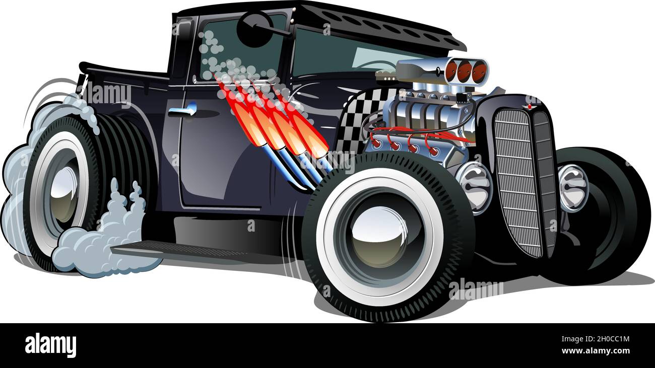 Cartoon retro hot rod isolated on white background. Available EPS-10 ...