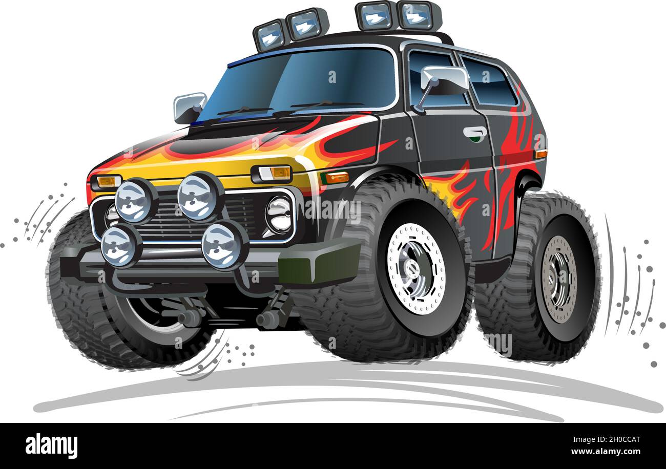 Vector Cartoon 4x4 Car. Available EPS-10 vector format separated by ...