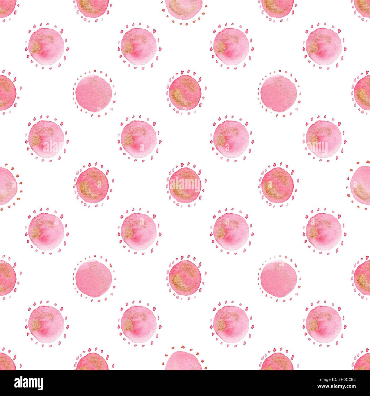 Watercolor seamless pattern abstract background. Hand drawn round ...