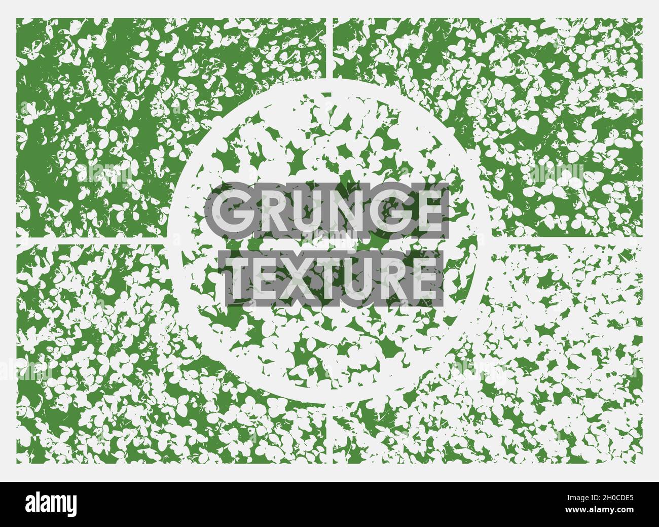 set of three and four leaf clover grunge textures with different number ...