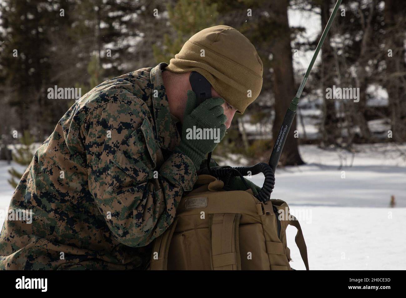 U.S. Marine Corps Pfc. Payton Deloach, a transmissions system operator ...