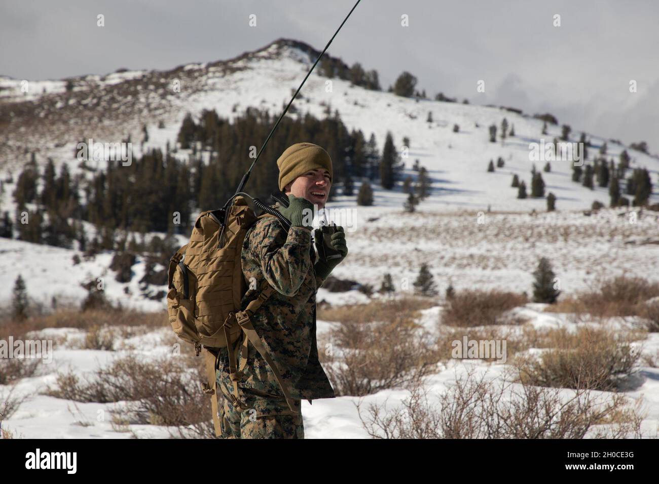 U.S. Marine Corps Pfc. Payton Deloach, a transmissions system operator ...