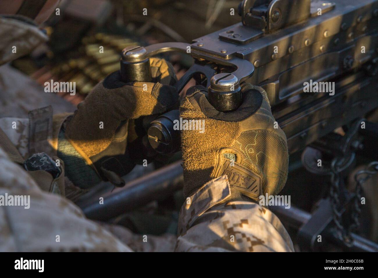 U.S. Marine Corps Lance Cpl. Alex Gomez, a machine gunner with 3d ...