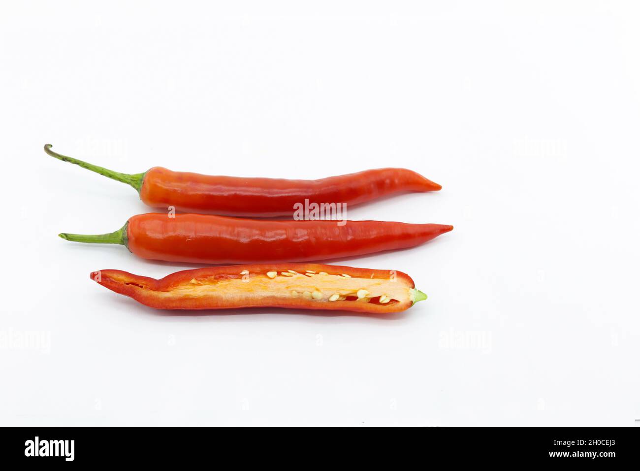 Sliced red chilli isolated hi-res stock photography and images - Alamy
